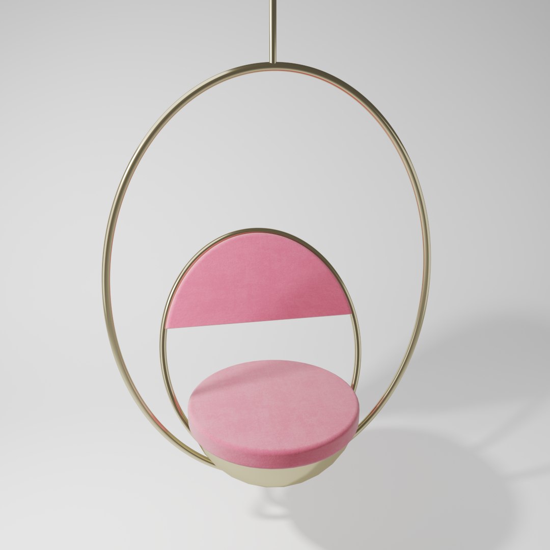 3D HANGING HOOP CHAIR - PINK - TurboSquid 1998423