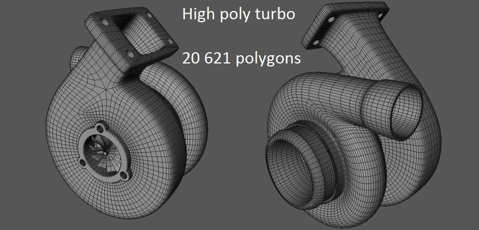 Engine Turbocharger Turbo 3d C4d