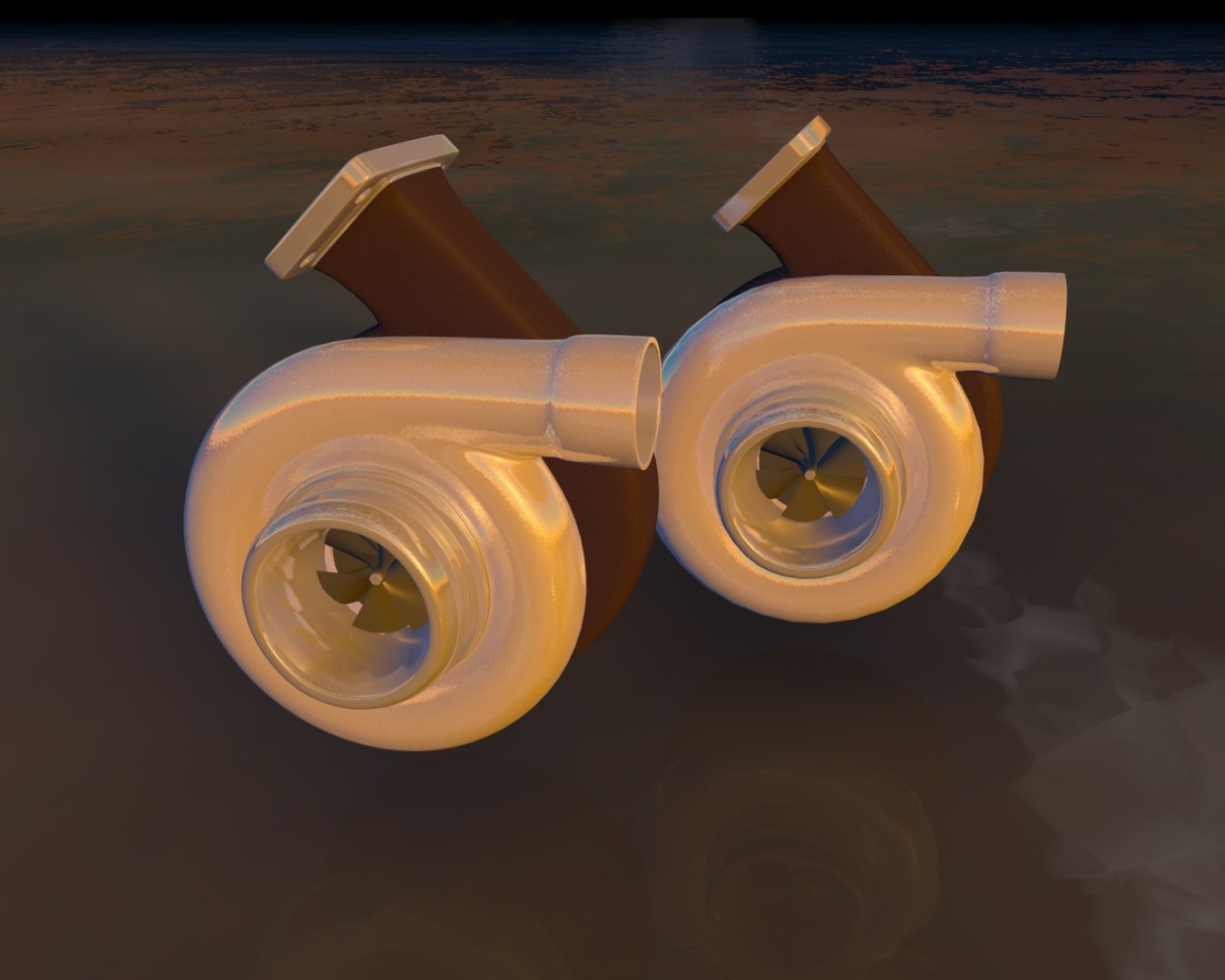 Engine Turbocharger Turbo 3d C4d