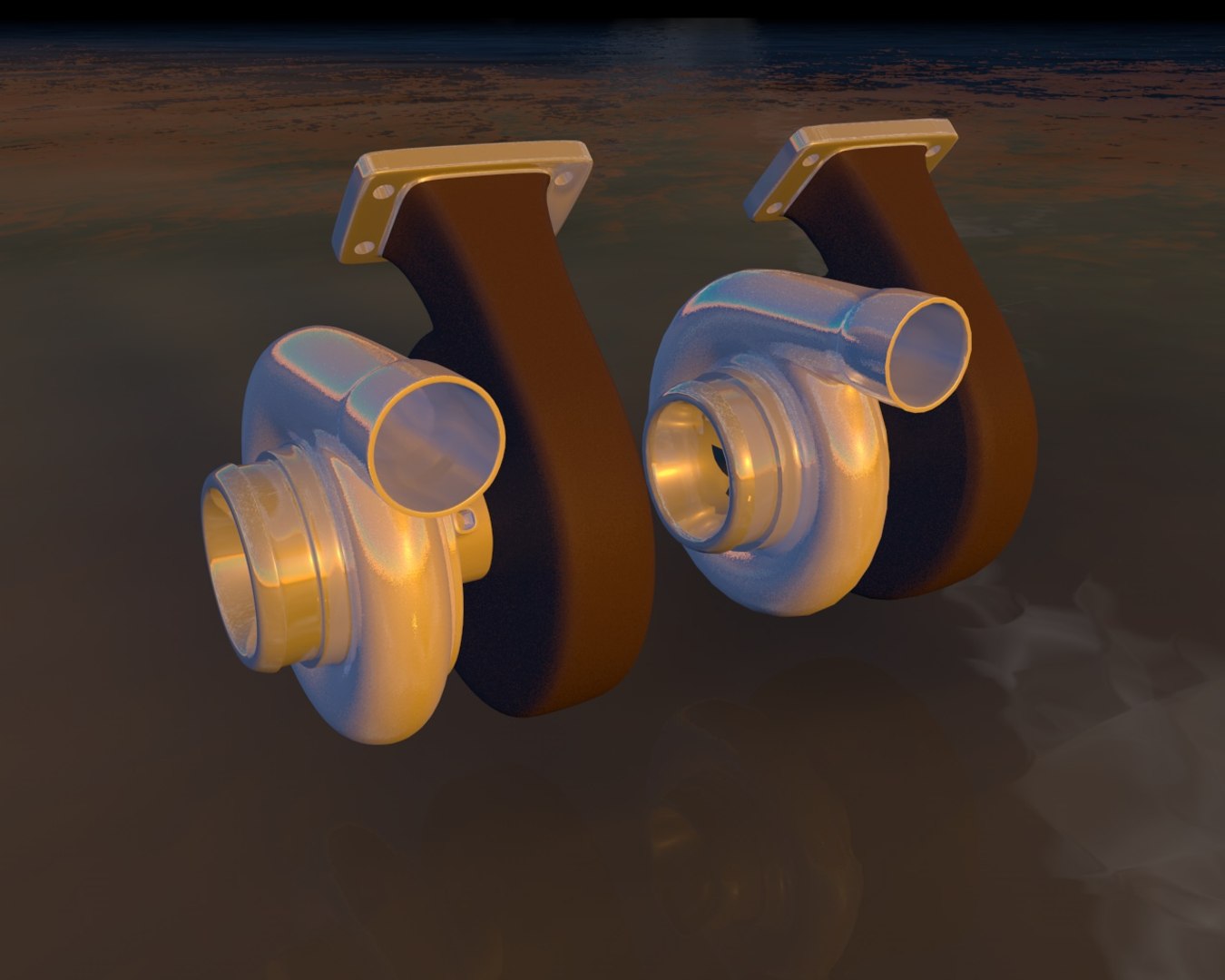 Engine Turbocharger Turbo 3d C4d