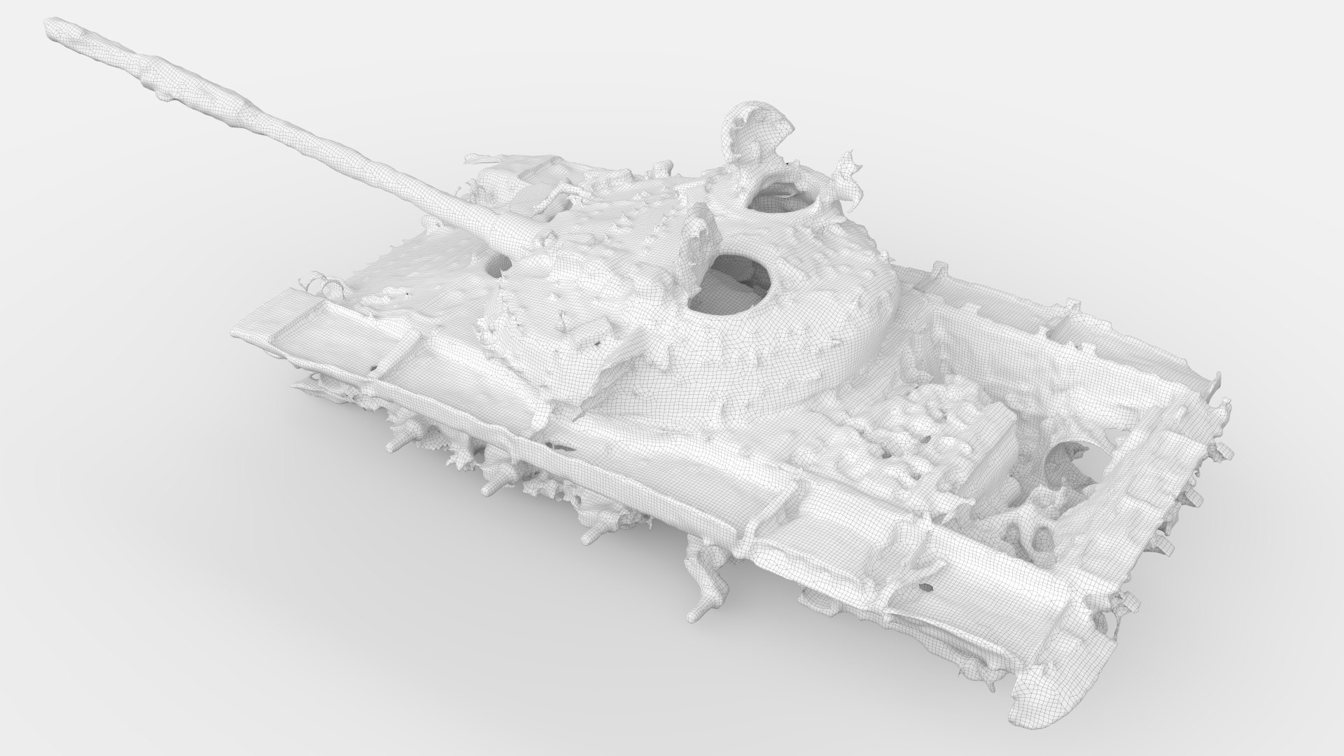 3D Burned Tank Wreck 01 Model - TurboSquid 2095944