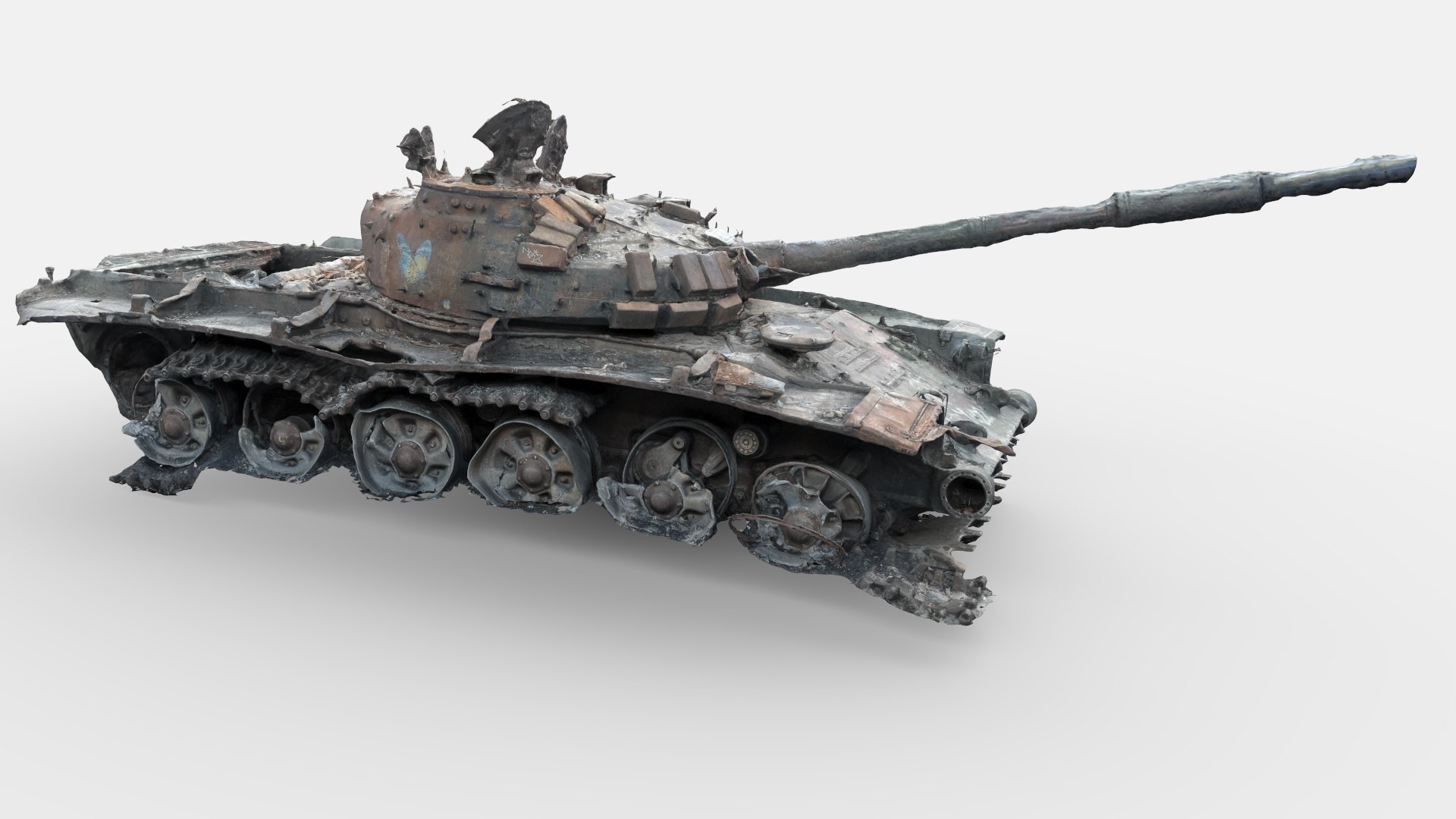 3D Burned Tank Wreck 01 Model - TurboSquid 2095944
