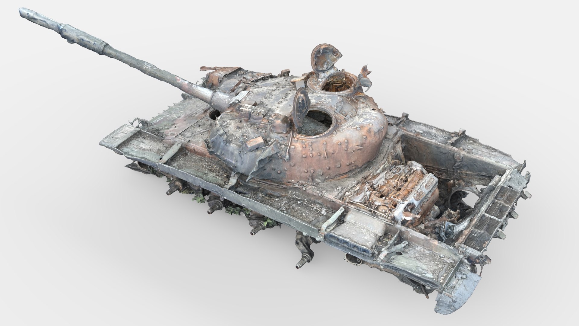 3D Burned Tank Wreck 01 Model - TurboSquid 2095944