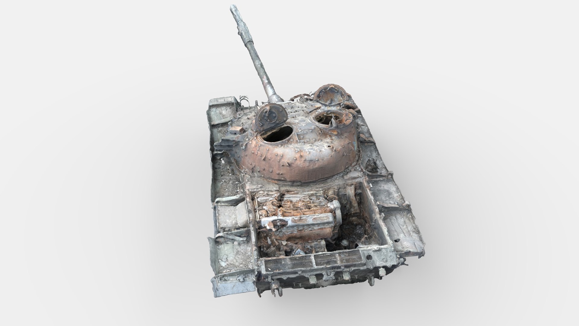 3D Burned Tank Wreck 01 Model - TurboSquid 2095944