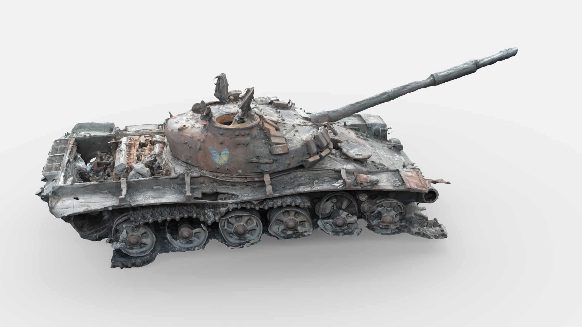3D Burned Tank Wreck 01 Model - TurboSquid 2095944
