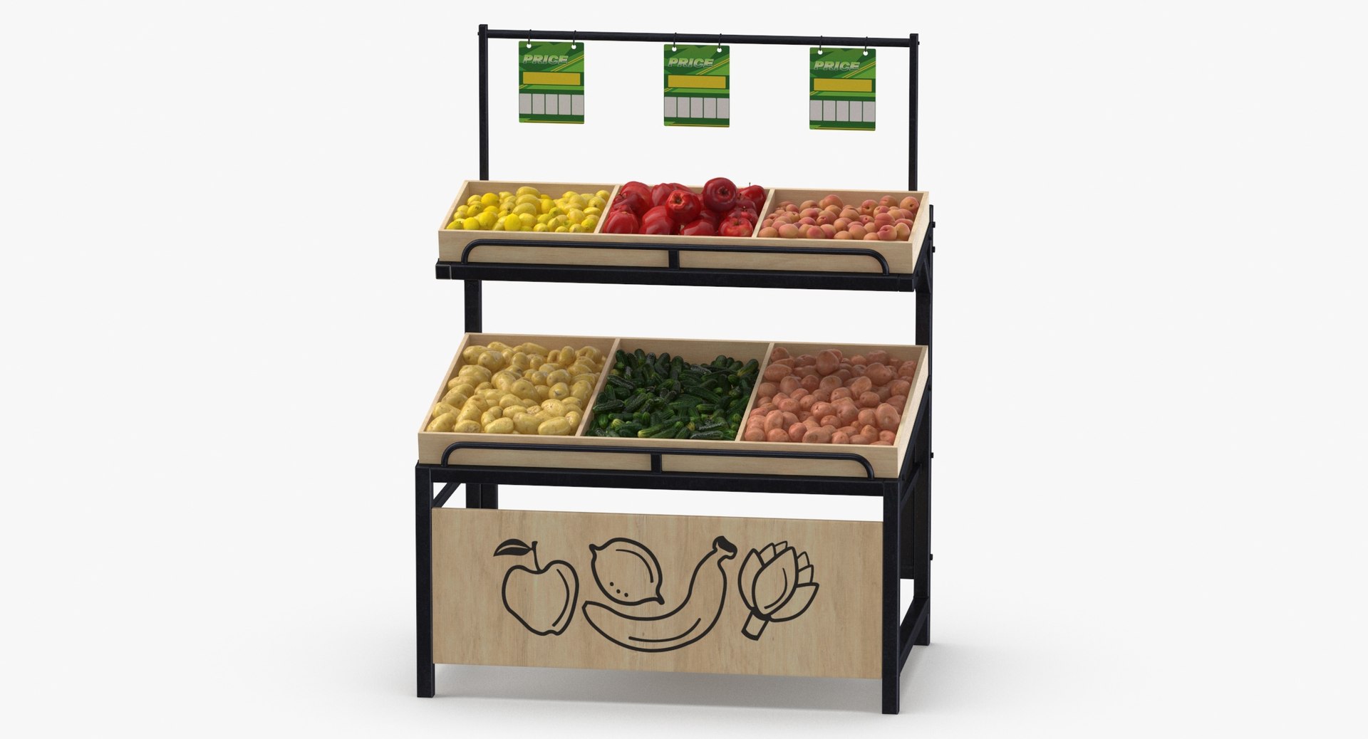 3D Wooden Display Rack 06 - TurboSquid 1515636