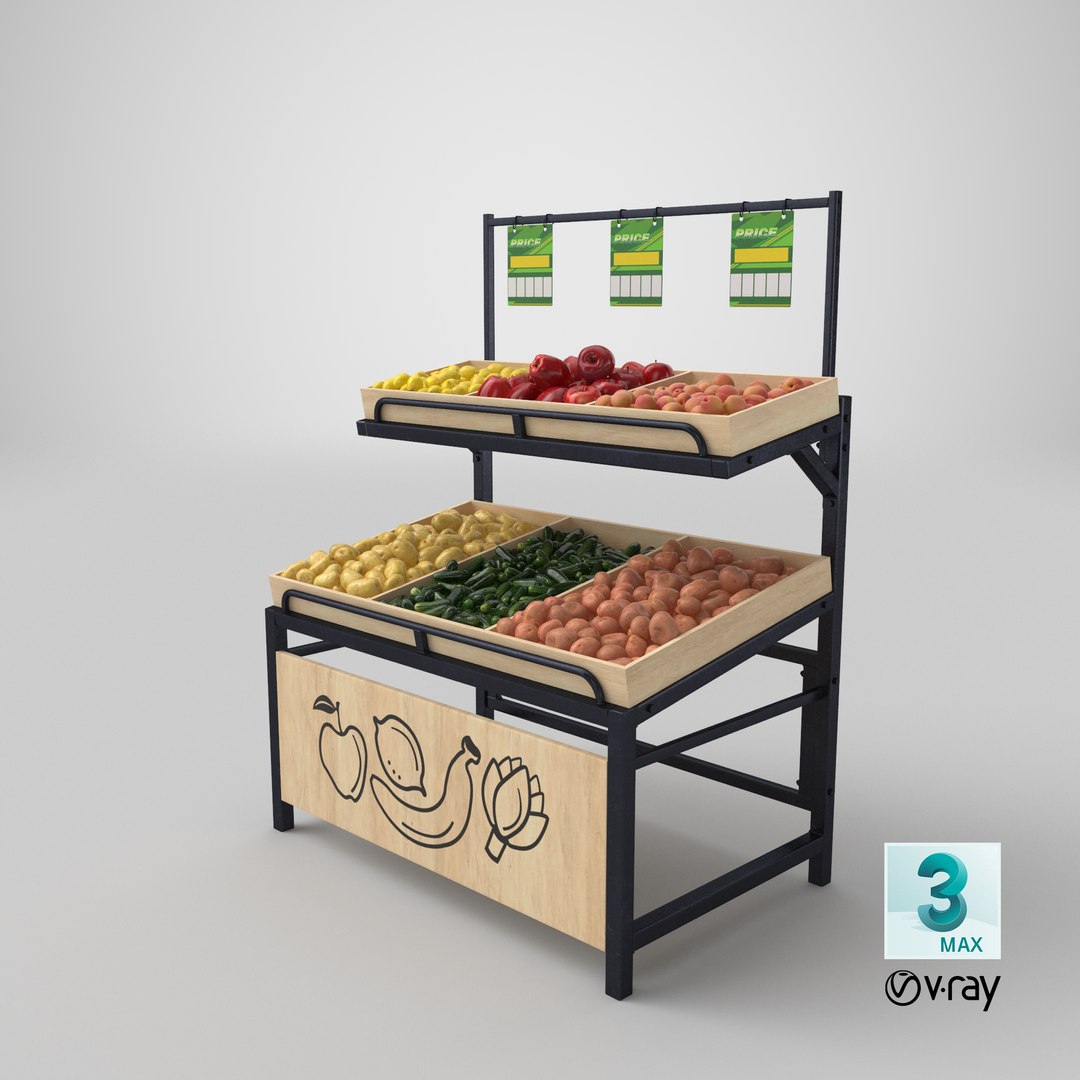 3D wooden display rack 06 - TurboSquid 1515636