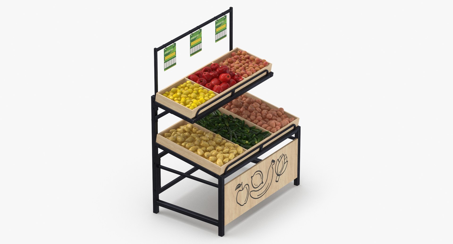 3D Wooden Display Rack 06 - TurboSquid 1515636