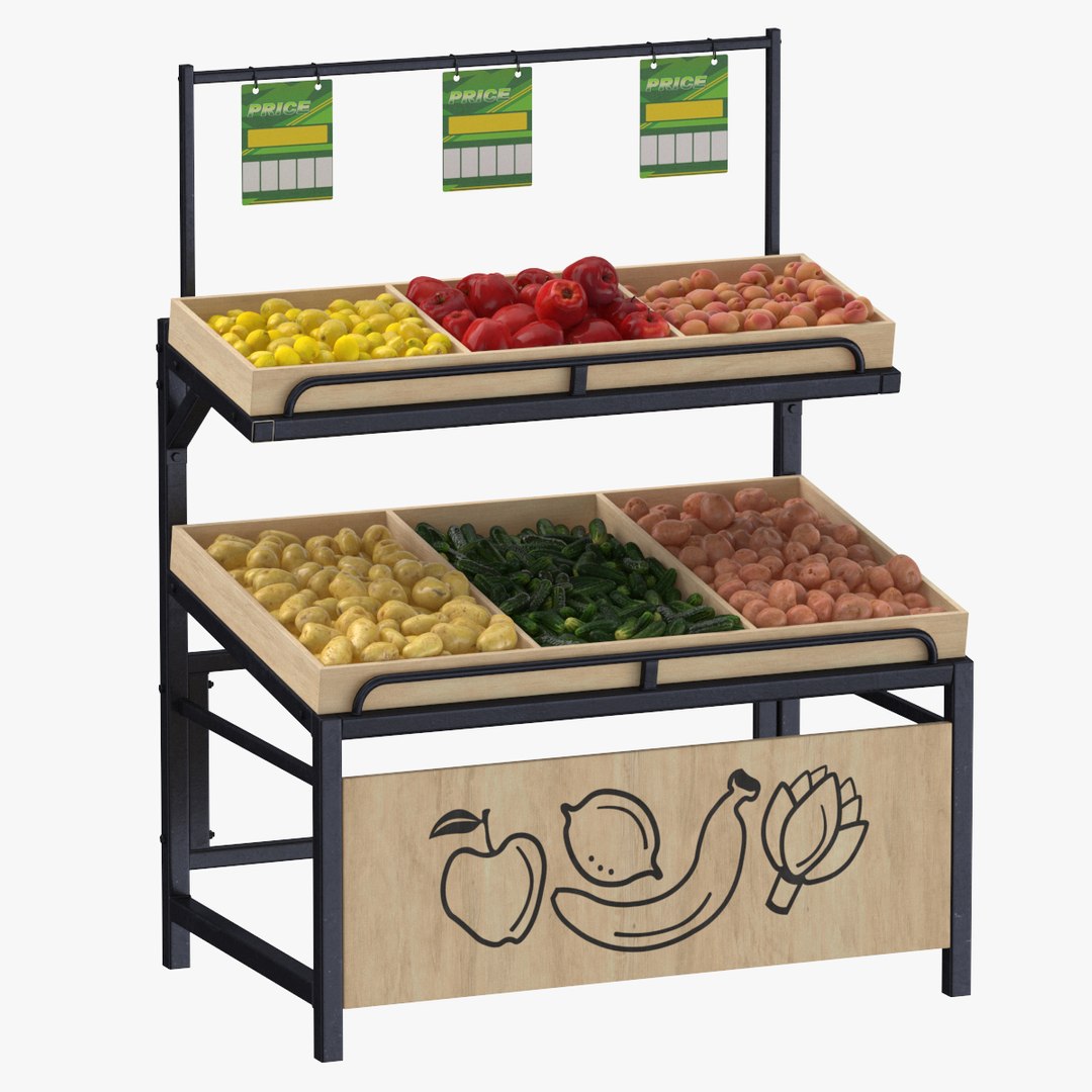 3D wooden display rack 06 - TurboSquid 1515636