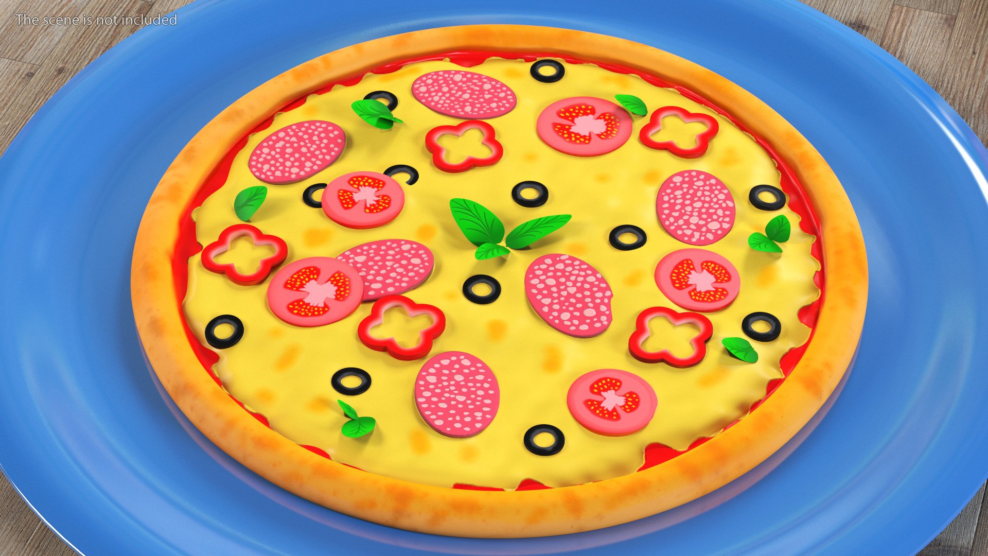 Cartoon Pepperoni Pizza Whole 3D Model - TurboSquid 2051073