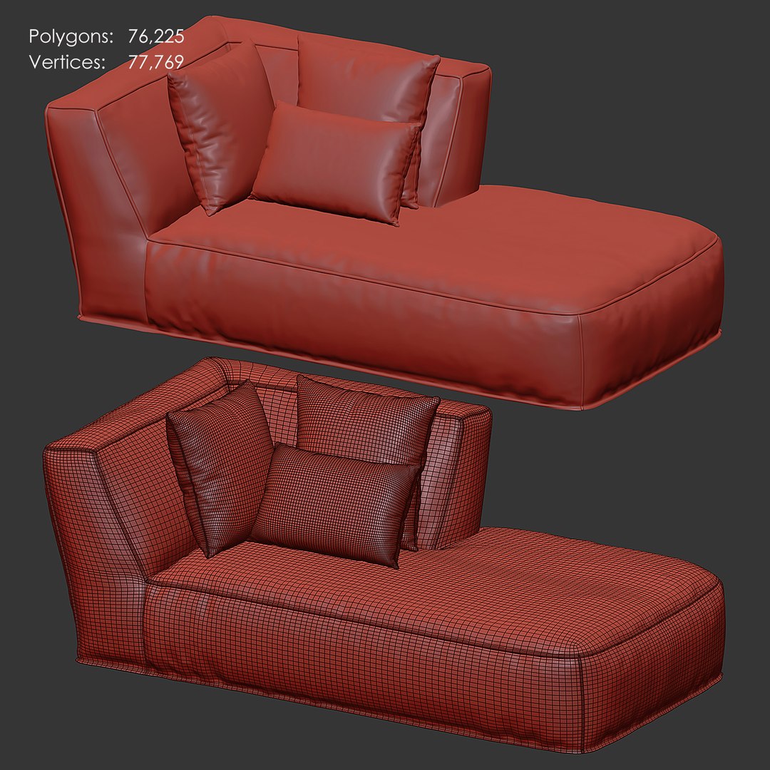 3D SOFT Chaise Lounge Module - ATMOSPHERA Model - TurboSquid 2005692