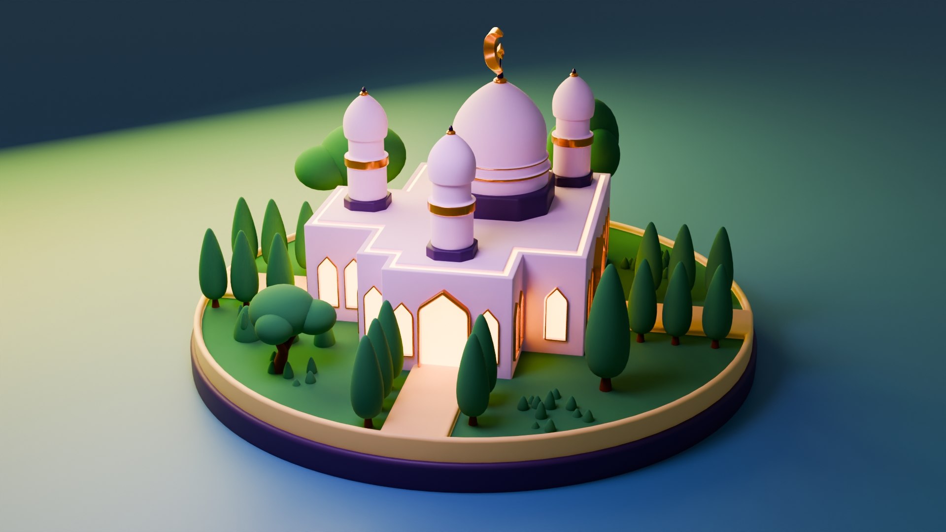3D Stylized Ramadan Icon Model - TurboSquid 2200690