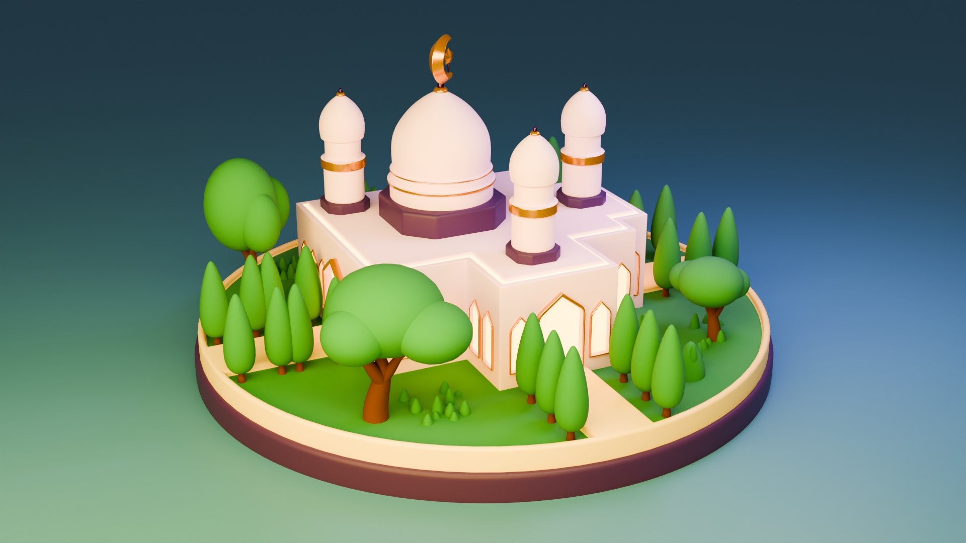3D Stylized Ramadan Icon Model - TurboSquid 2200690