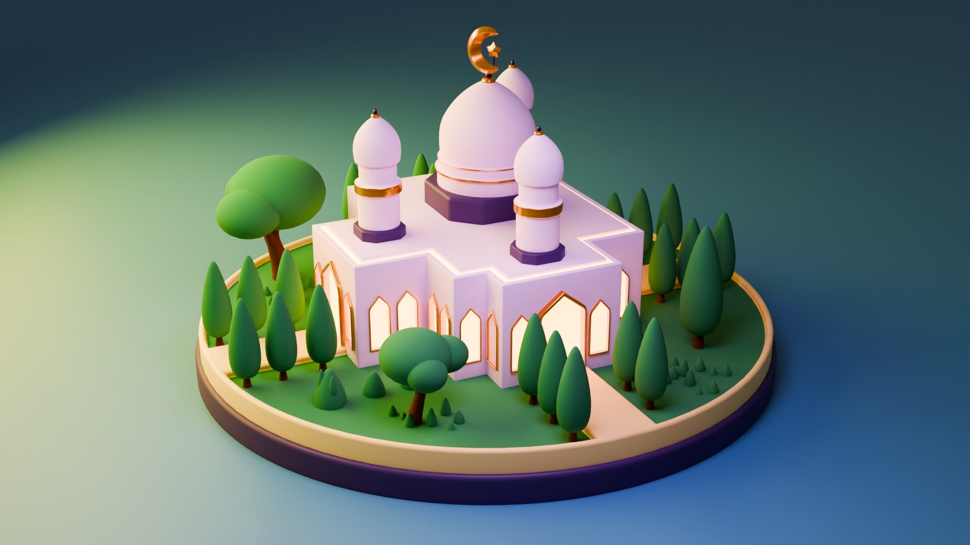 3D Stylized Ramadan Icon Model - TurboSquid 2200690