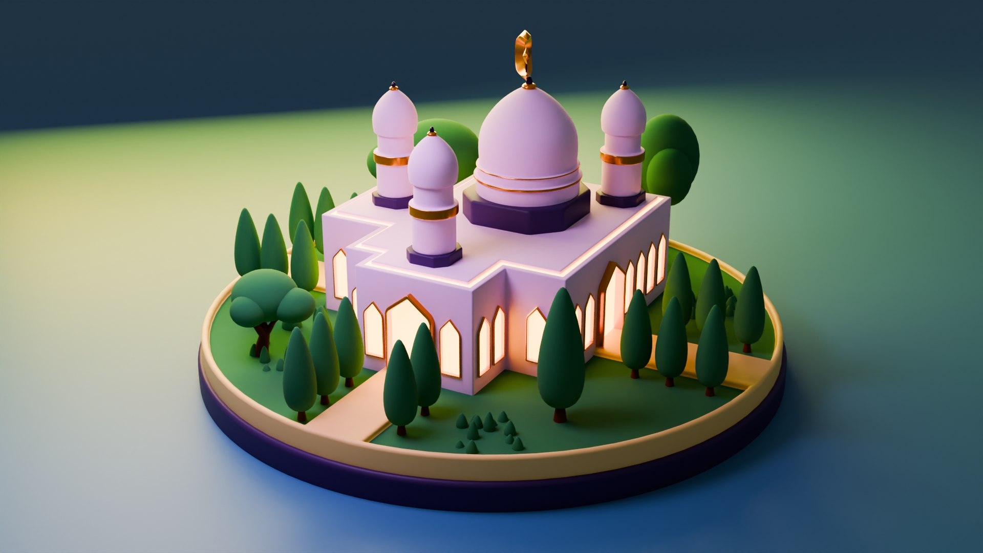 3D Stylized Ramadan Icon Model - TurboSquid 2200690