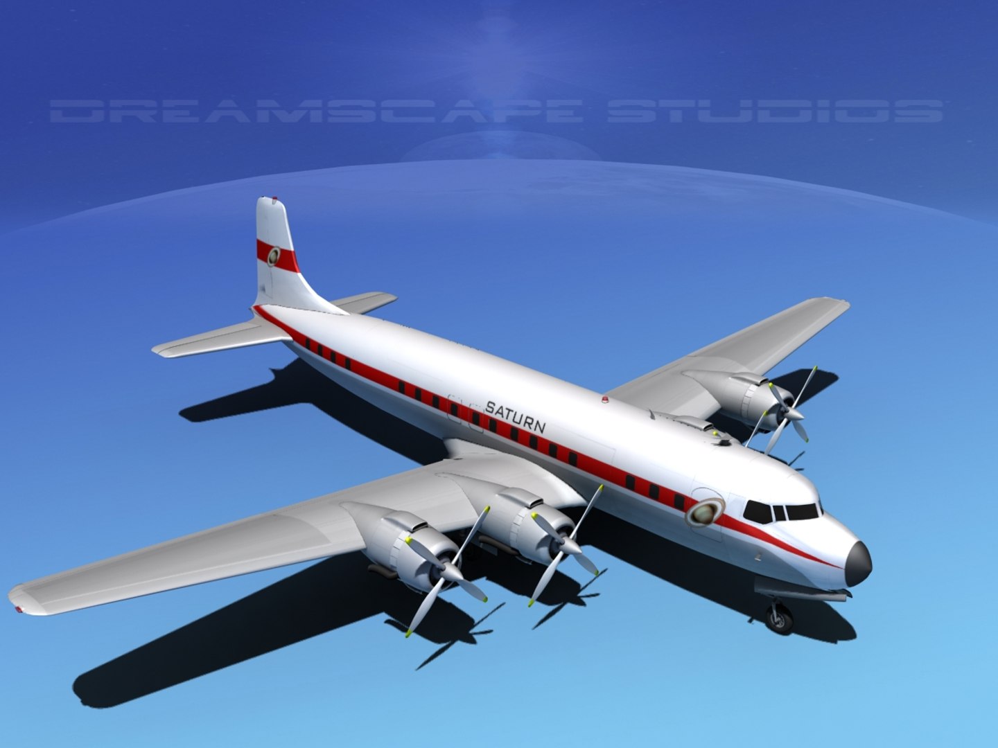 3d Douglas Dc-7c Dc-7 Model