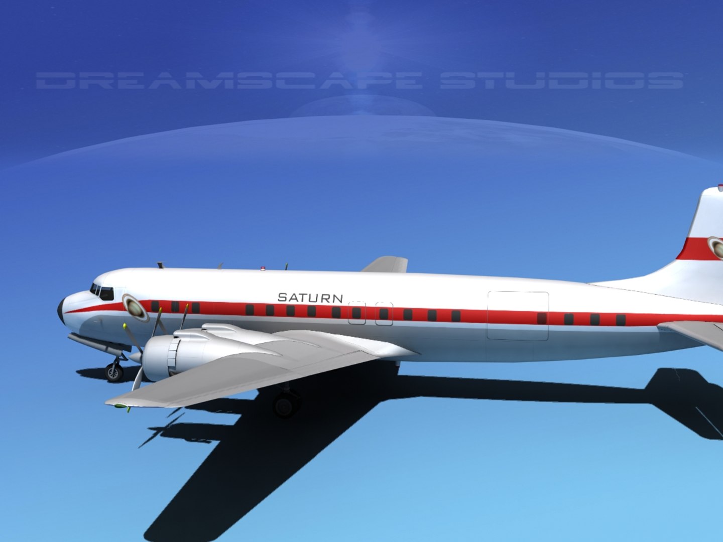 3d Douglas Dc-7c Dc-7 Model