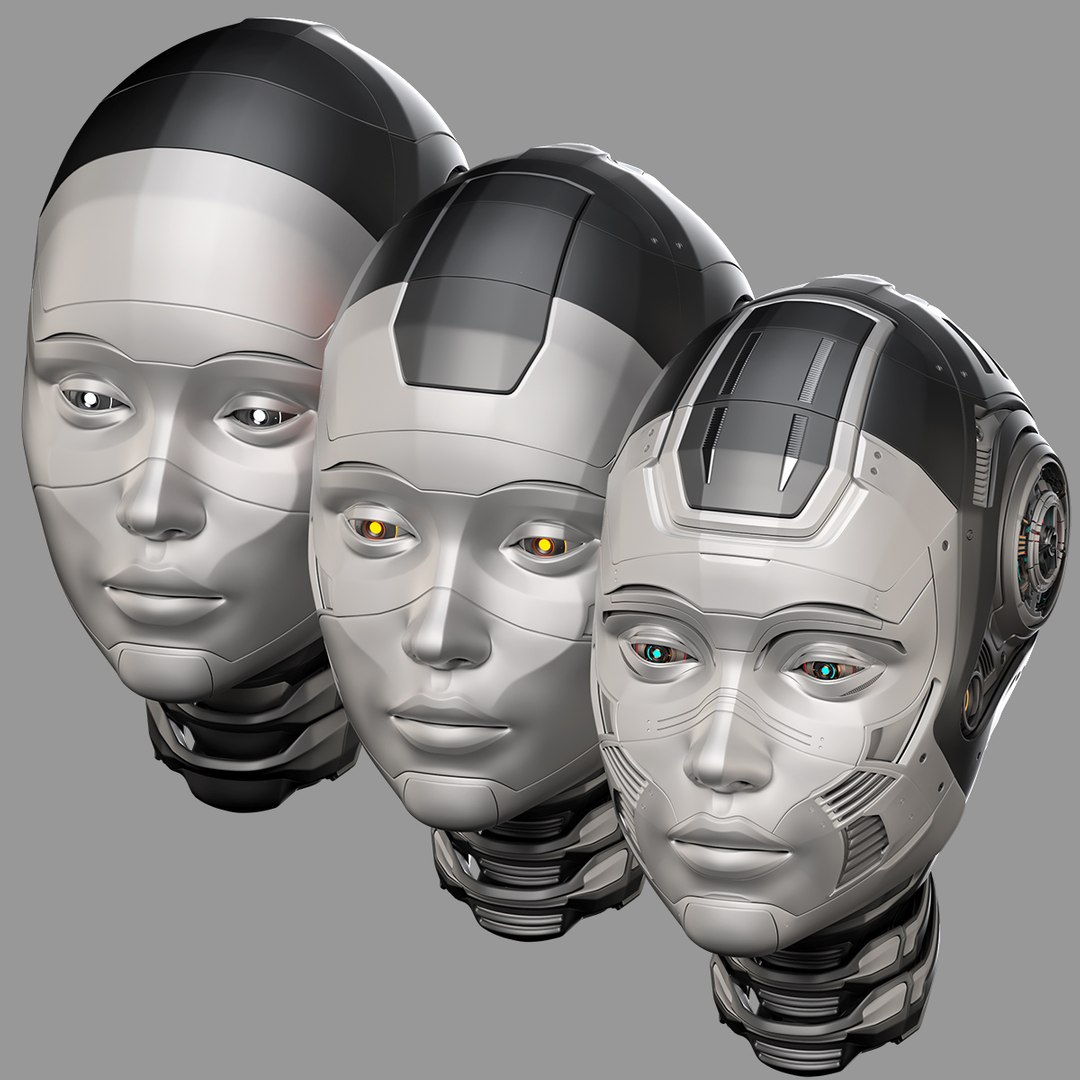 Robot Woman Head Collection Model - TurboSquid 2250821