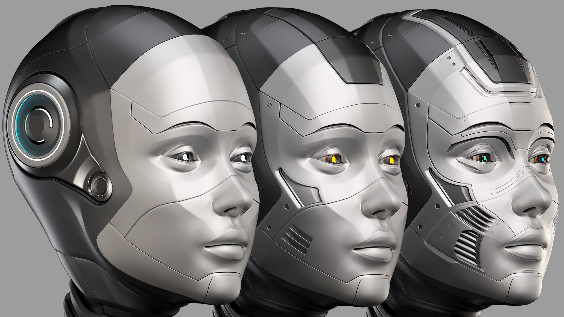 Robot Woman Head Collection Model - TurboSquid 2250821