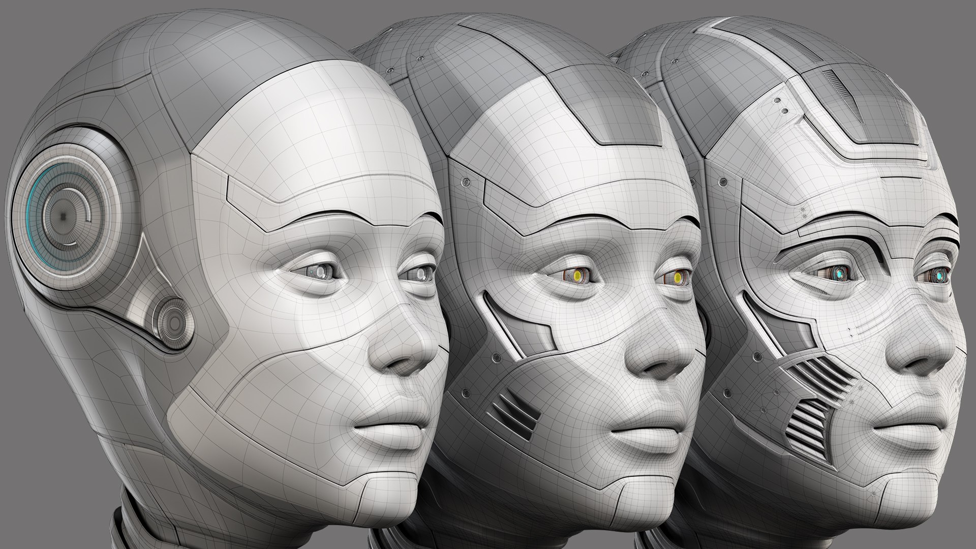 Robot Woman Head Collection Model - TurboSquid 2250821