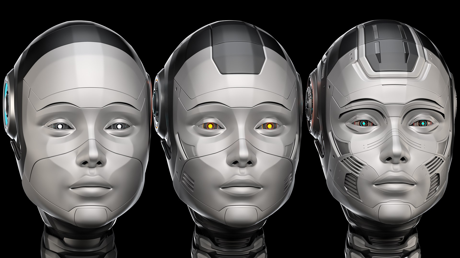 Robot Woman Head Collection Model - TurboSquid 2250821