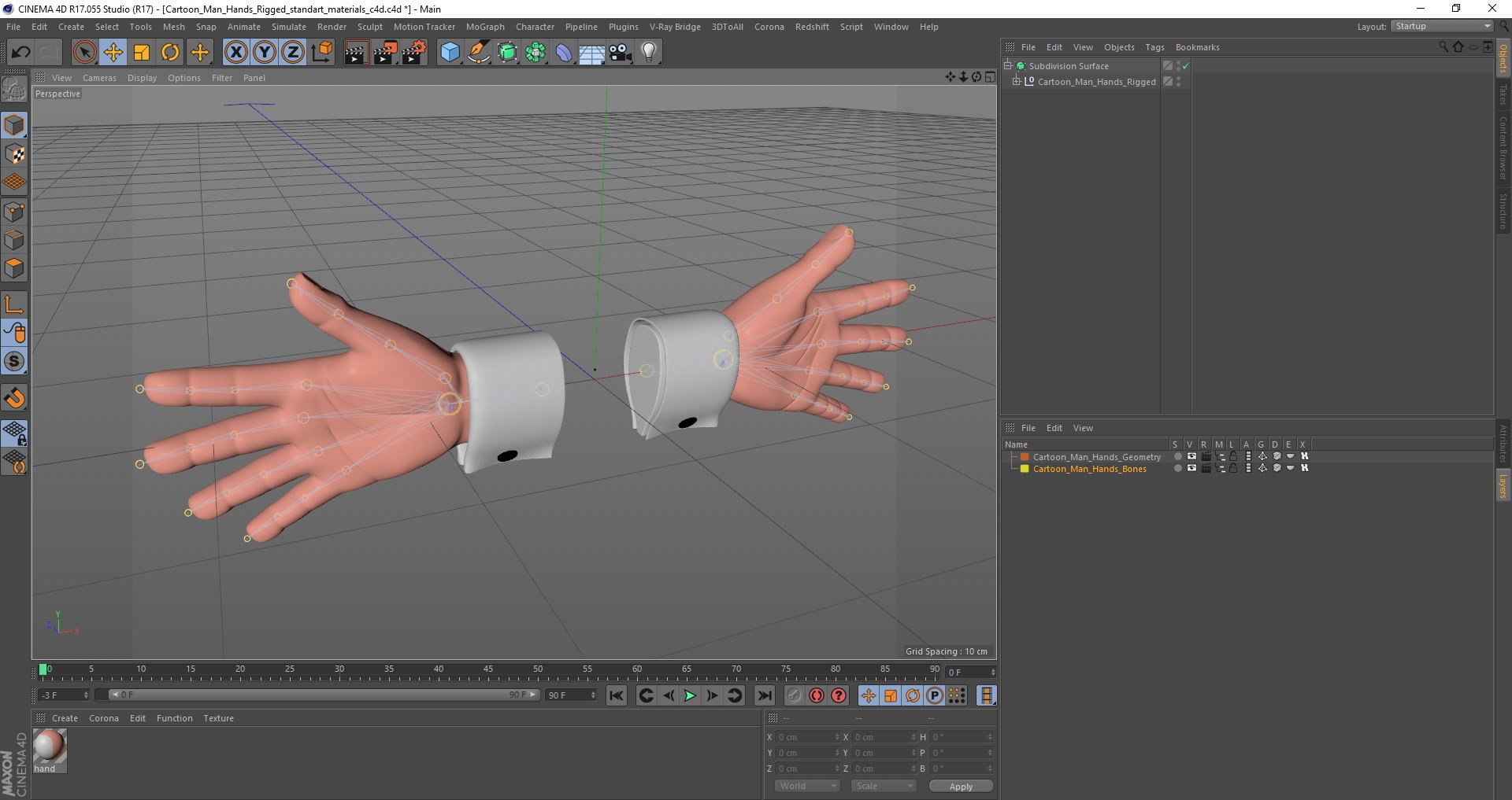 Cartoon Man Hands Rigged 3D Model - TurboSquid 1526662