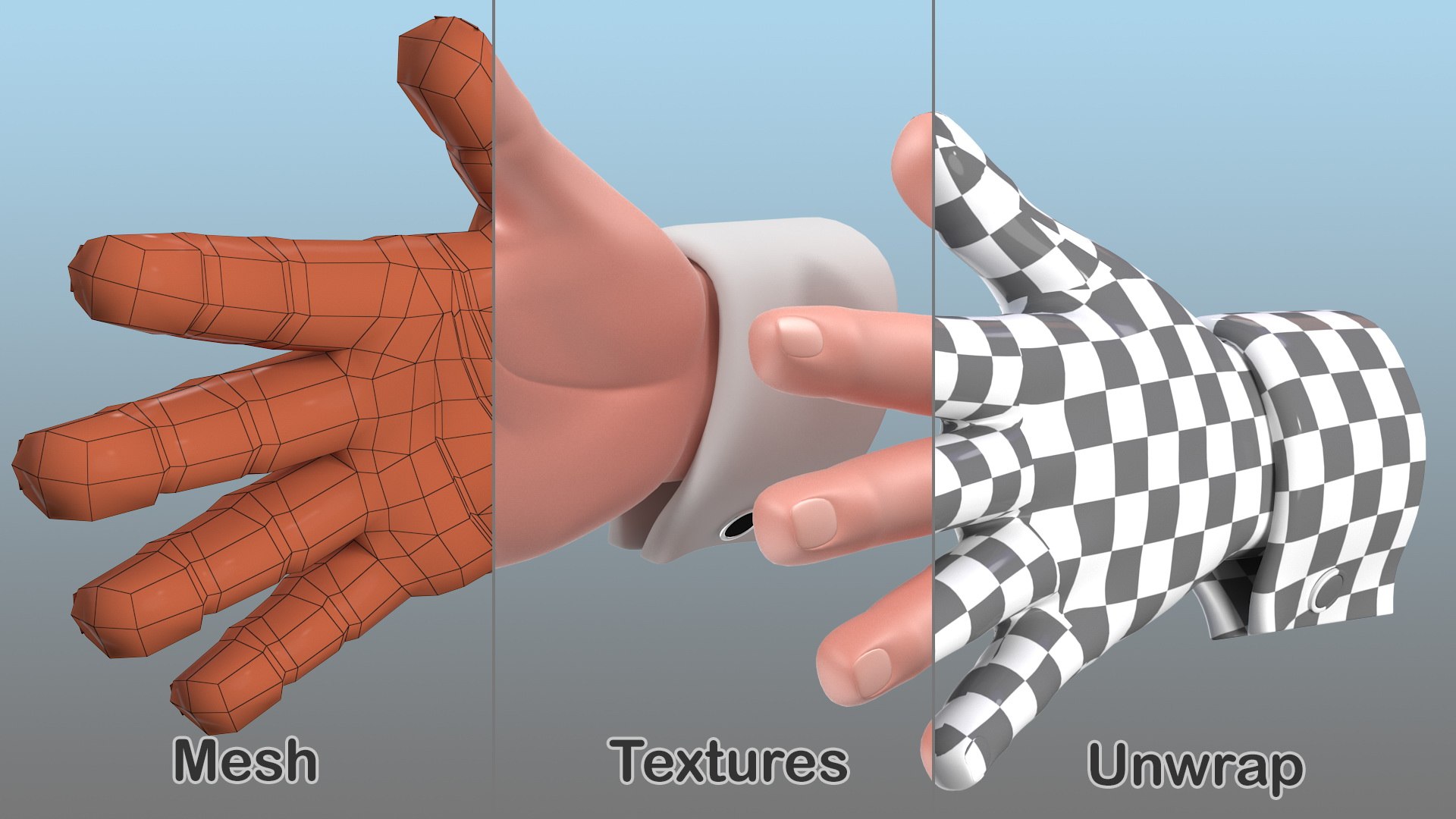 Cartoon Man Hands Rigged 3D Model - TurboSquid 1526662