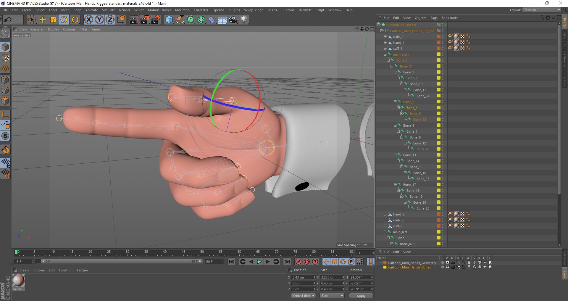 Cartoon Man Hands Rigged 3D Model - TurboSquid 1526662