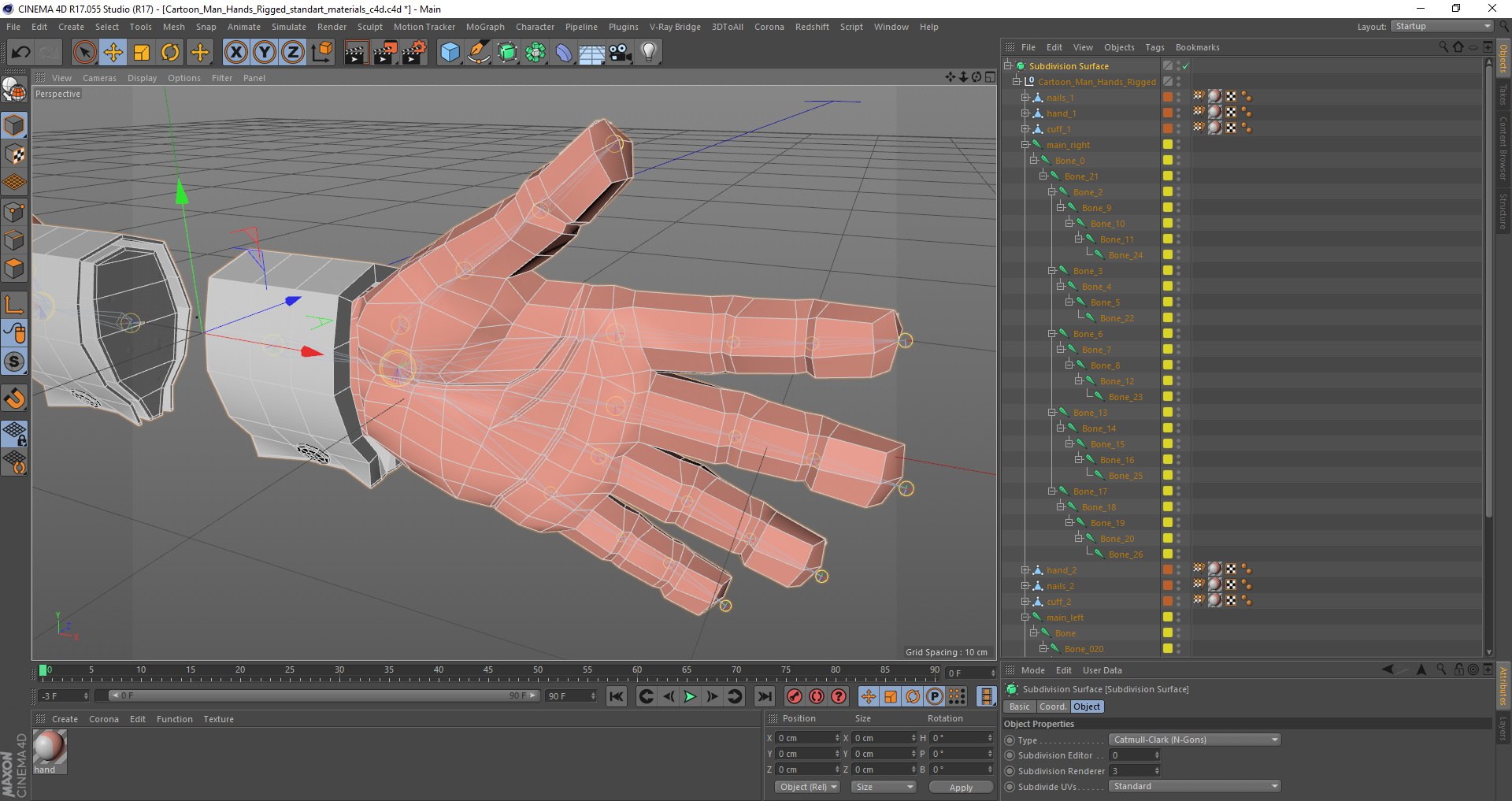 Cartoon Man Hands Rigged 3D Model - TurboSquid 1526662