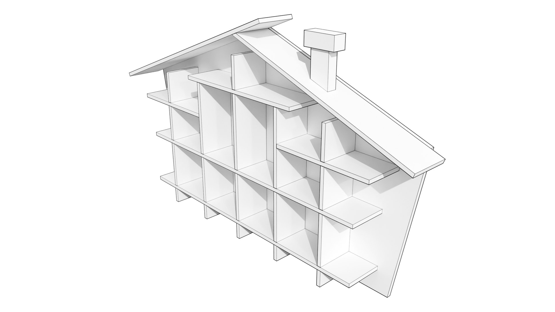 House Shaped Wall Storage 3D - TurboSquid 2114434