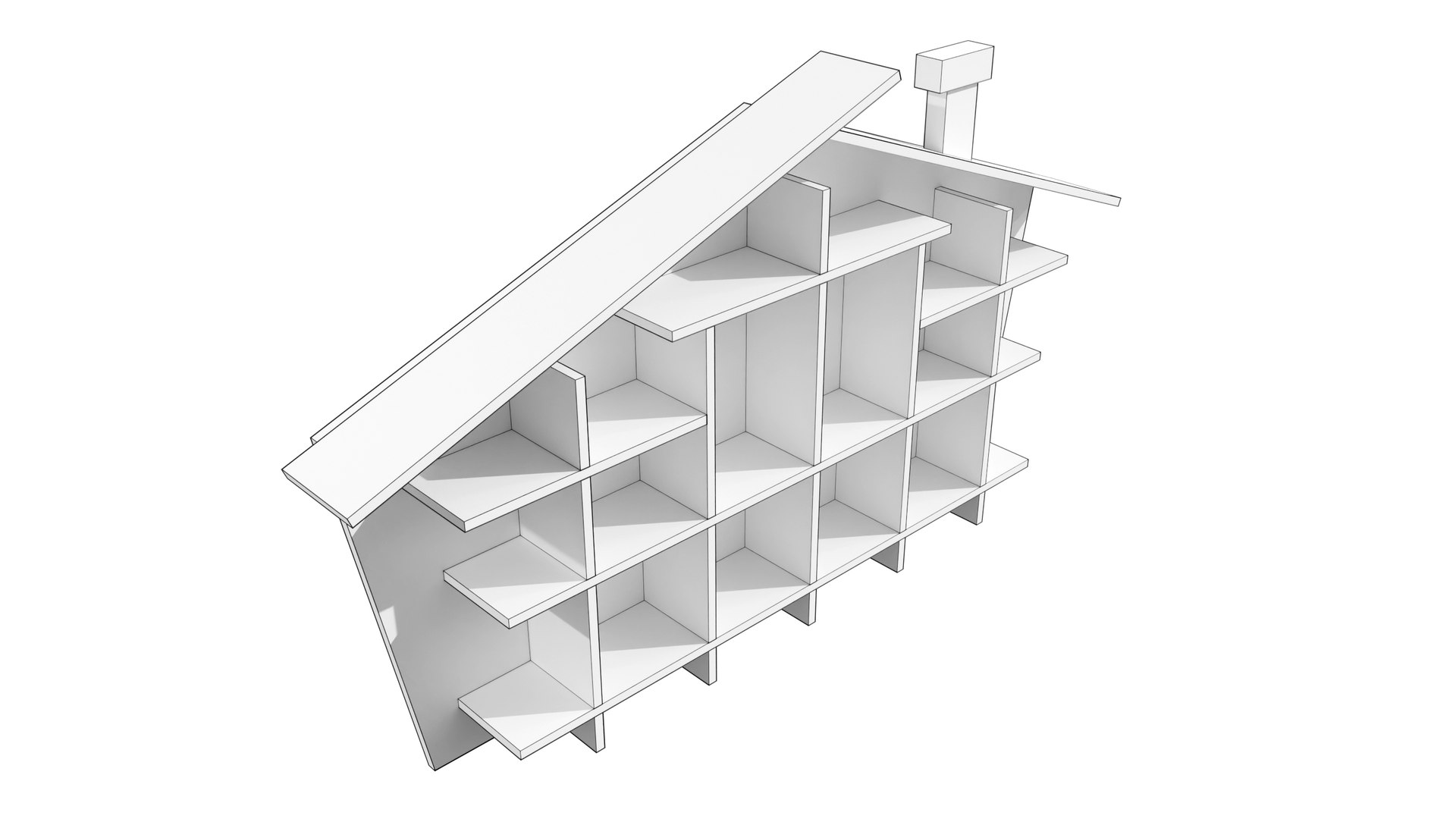 House Shaped Wall Storage 3D - TurboSquid 2114434