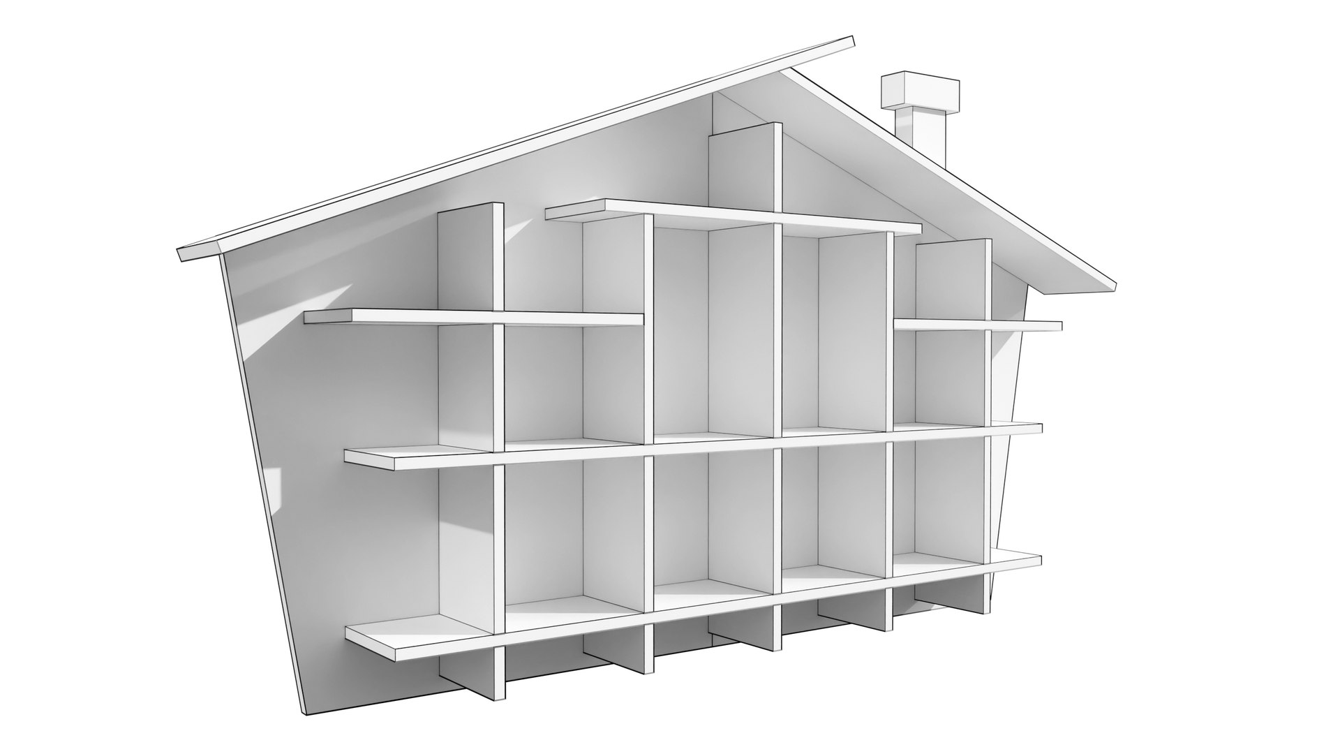 House Shaped Wall Storage 3D - TurboSquid 2114434