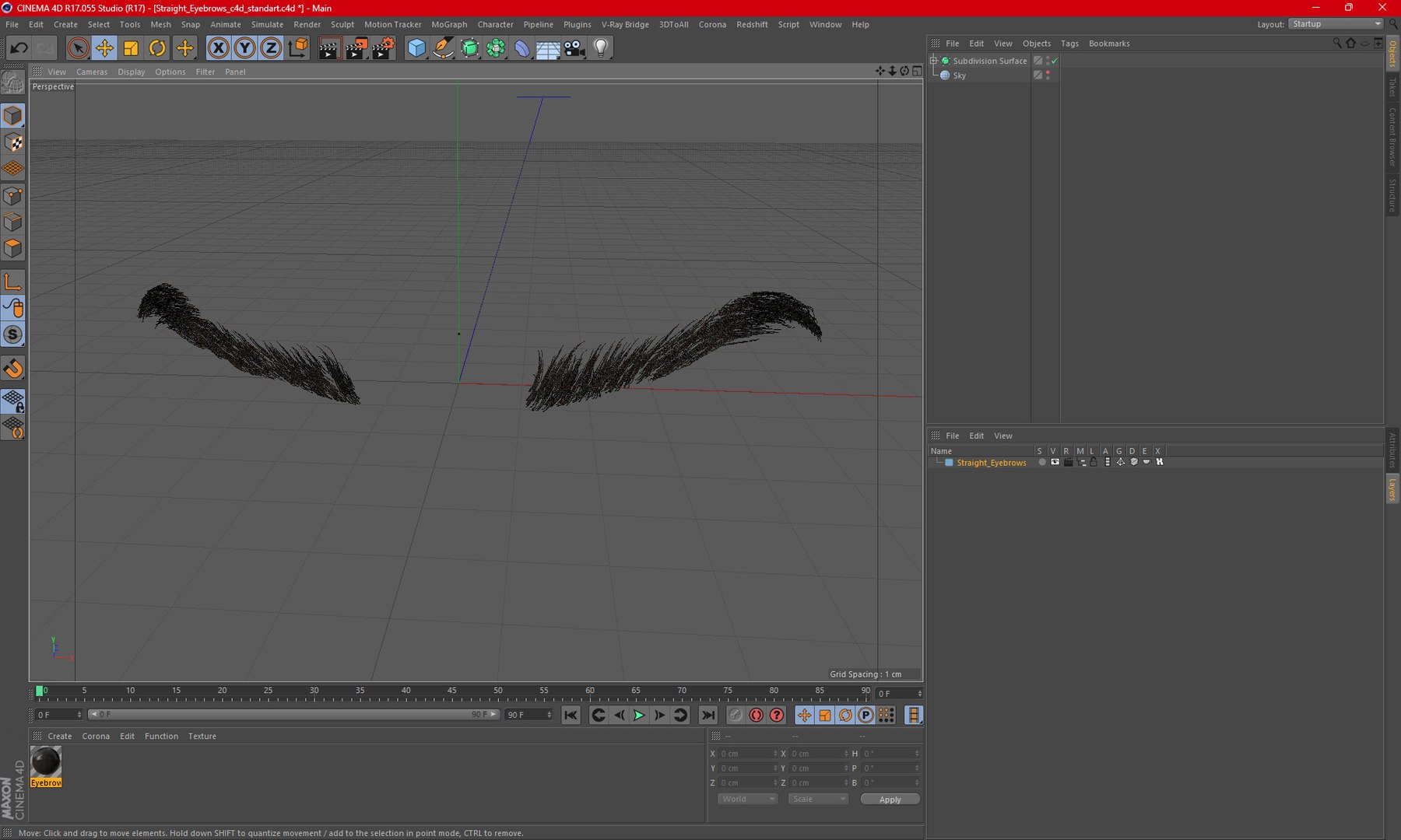 Straight Eyebrows 3D Model - TurboSquid 2213188