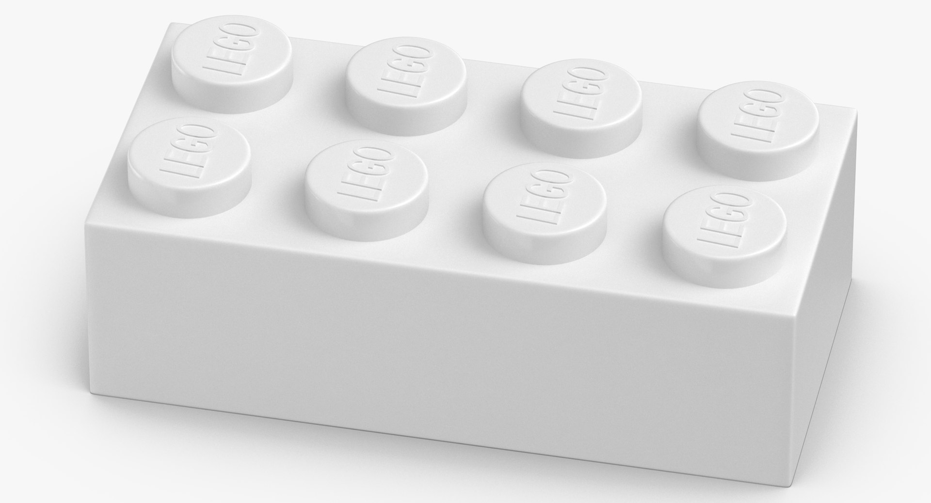 Lego Brick 2x4 White 3D Model - TurboSquid 1409499