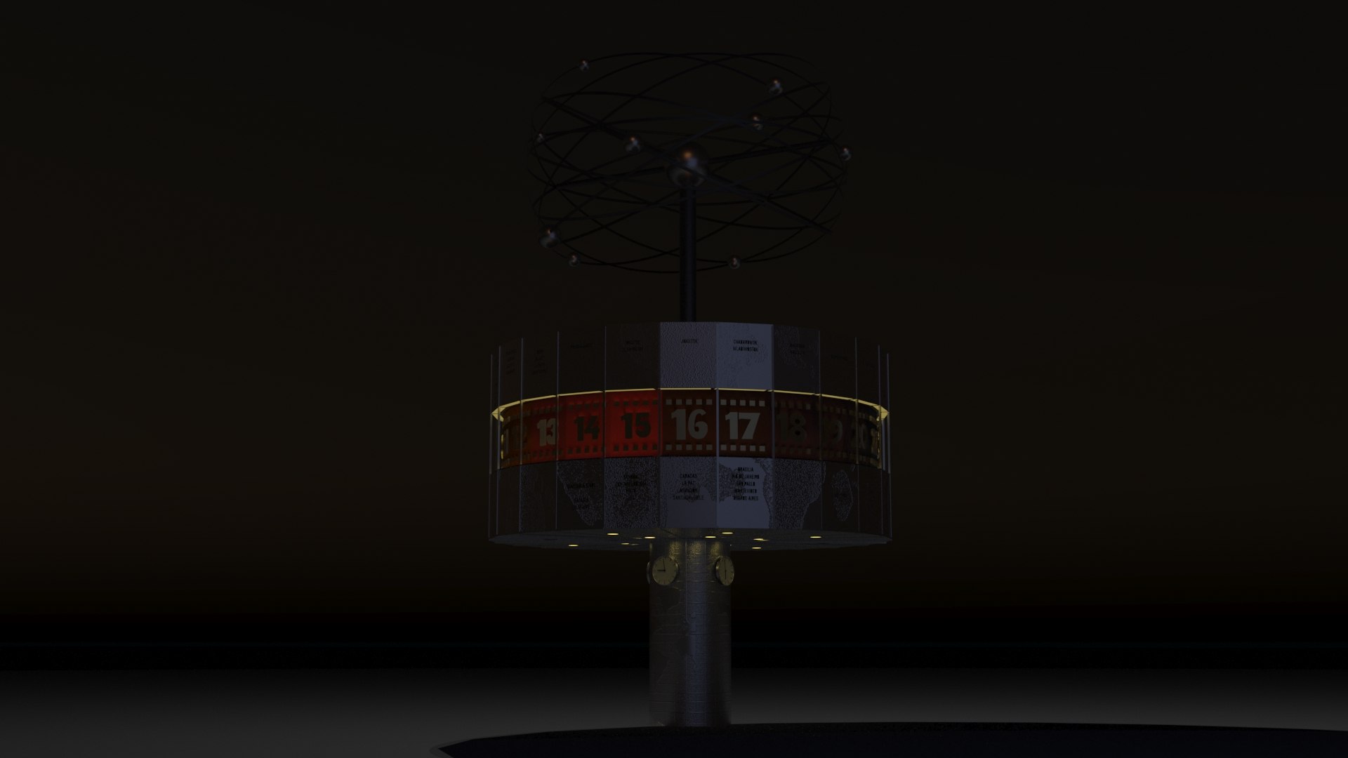 3D World Clock - Weltzeituhr Berlin - TurboSquid 1852788