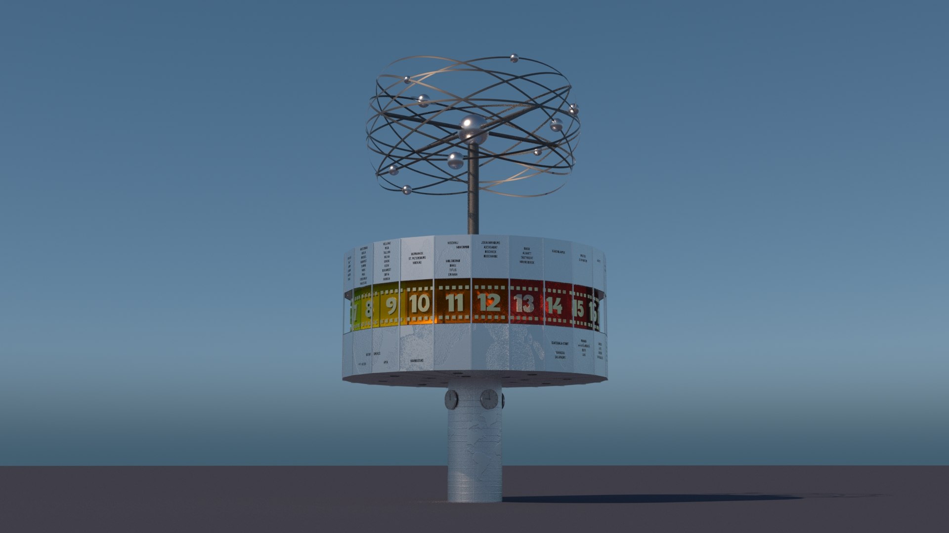 3D World Clock - Weltzeituhr Berlin - TurboSquid 1852788