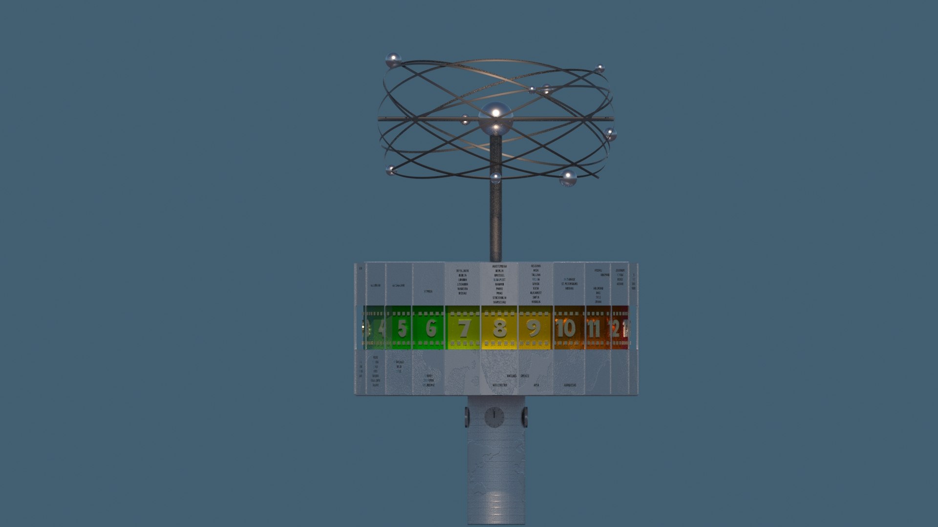 3D World Clock - Weltzeituhr Berlin - TurboSquid 1852788