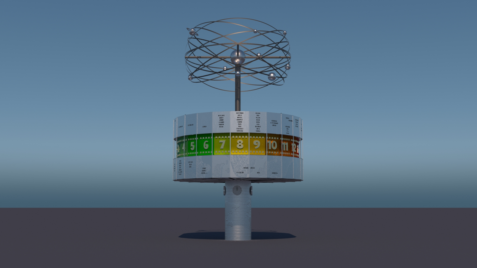 3D World Clock - Weltzeituhr Berlin - TurboSquid 1852788