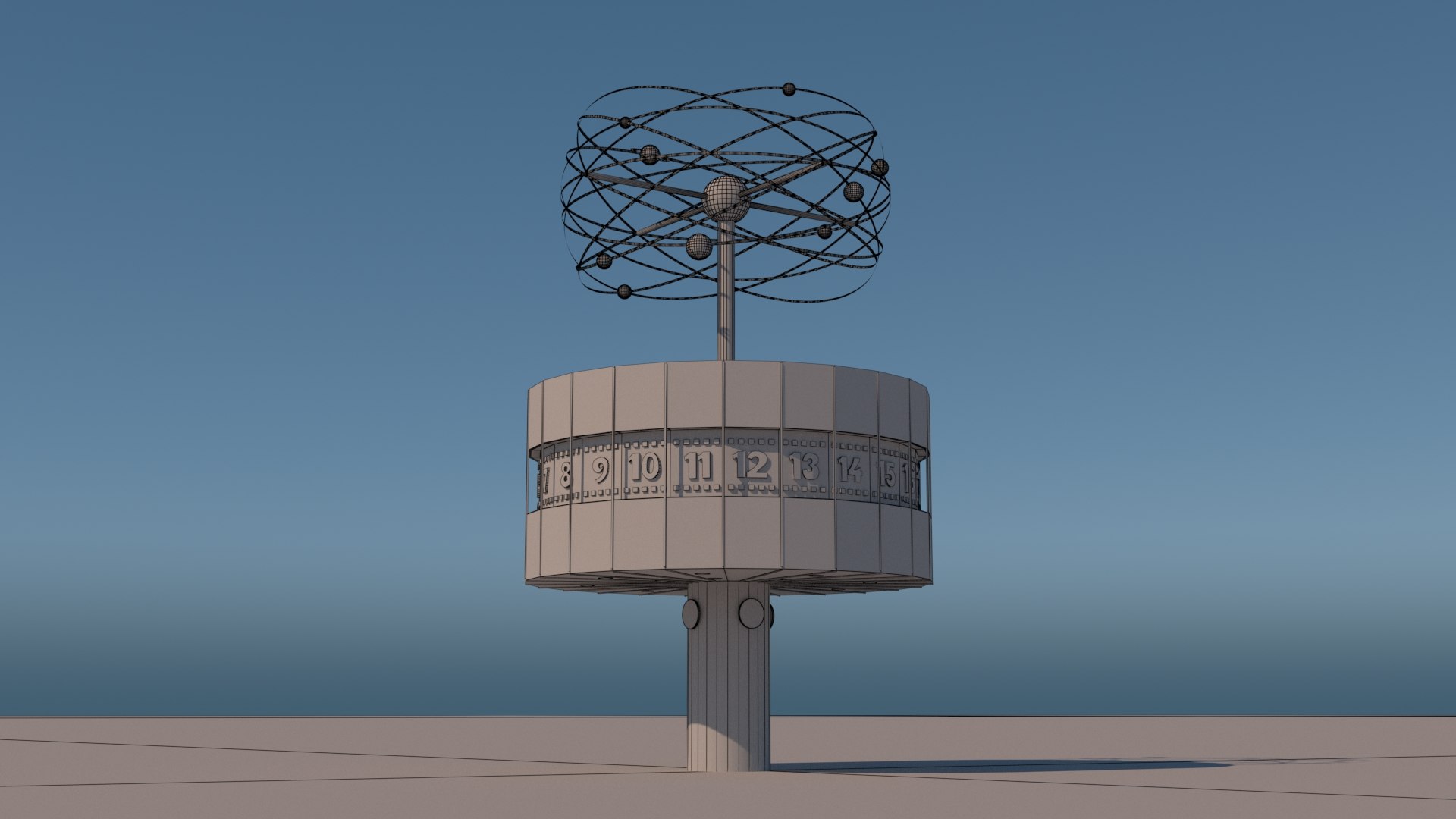 3D World Clock - Weltzeituhr Berlin - TurboSquid 1852788