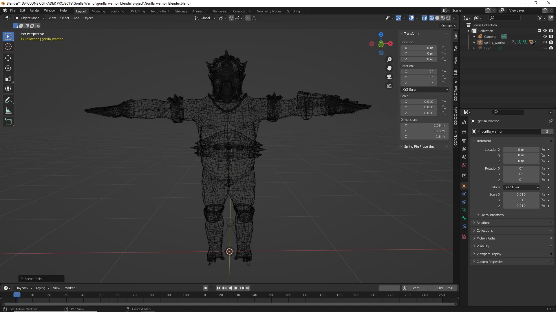 3D Model Gorilla Alpha Warrior - Game Ready - Rigged And Blendshapes - TurboSquid 2191532
