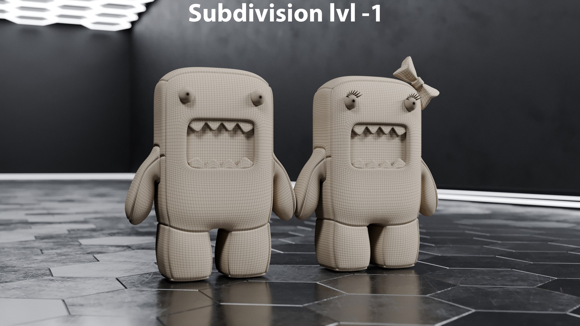 3D DomoKun Couple Model - TurboSquid 1846273
