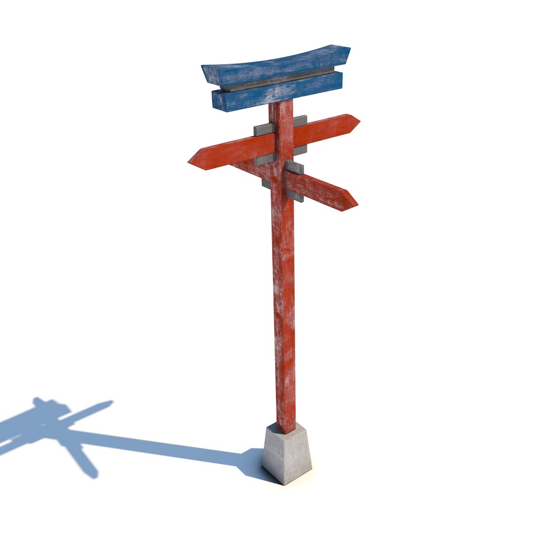 3D Traditional Japanese Direction Sign - TurboSquid 1778566