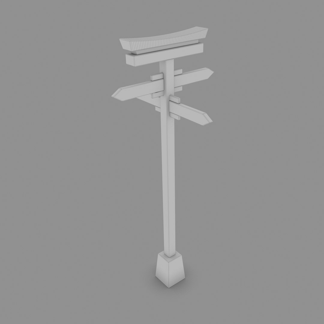 3D Traditional Japanese Direction Sign - TurboSquid 1778566