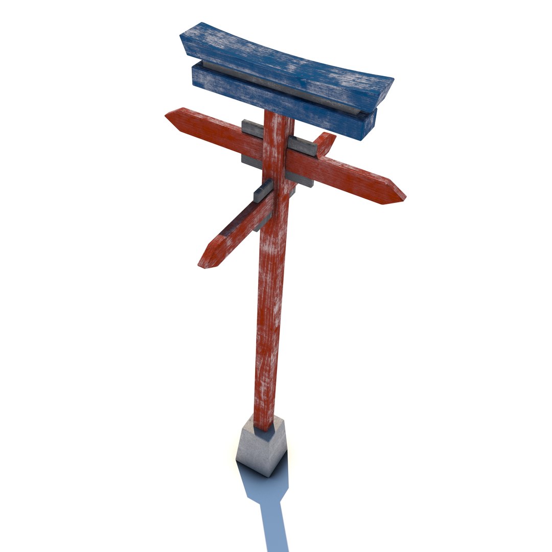 3D Traditional Japanese Direction Sign - TurboSquid 1778566