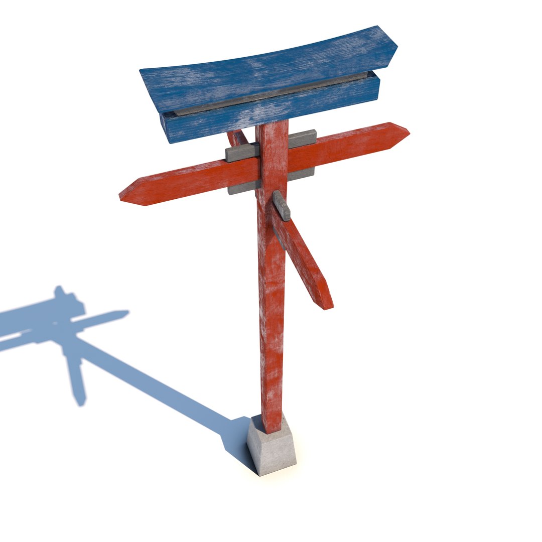 3D Traditional Japanese Direction Sign - TurboSquid 1778566