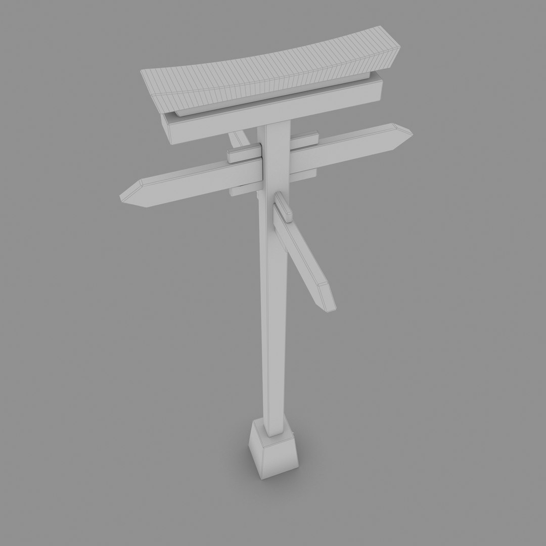 3D Traditional Japanese Direction Sign - TurboSquid 1778566