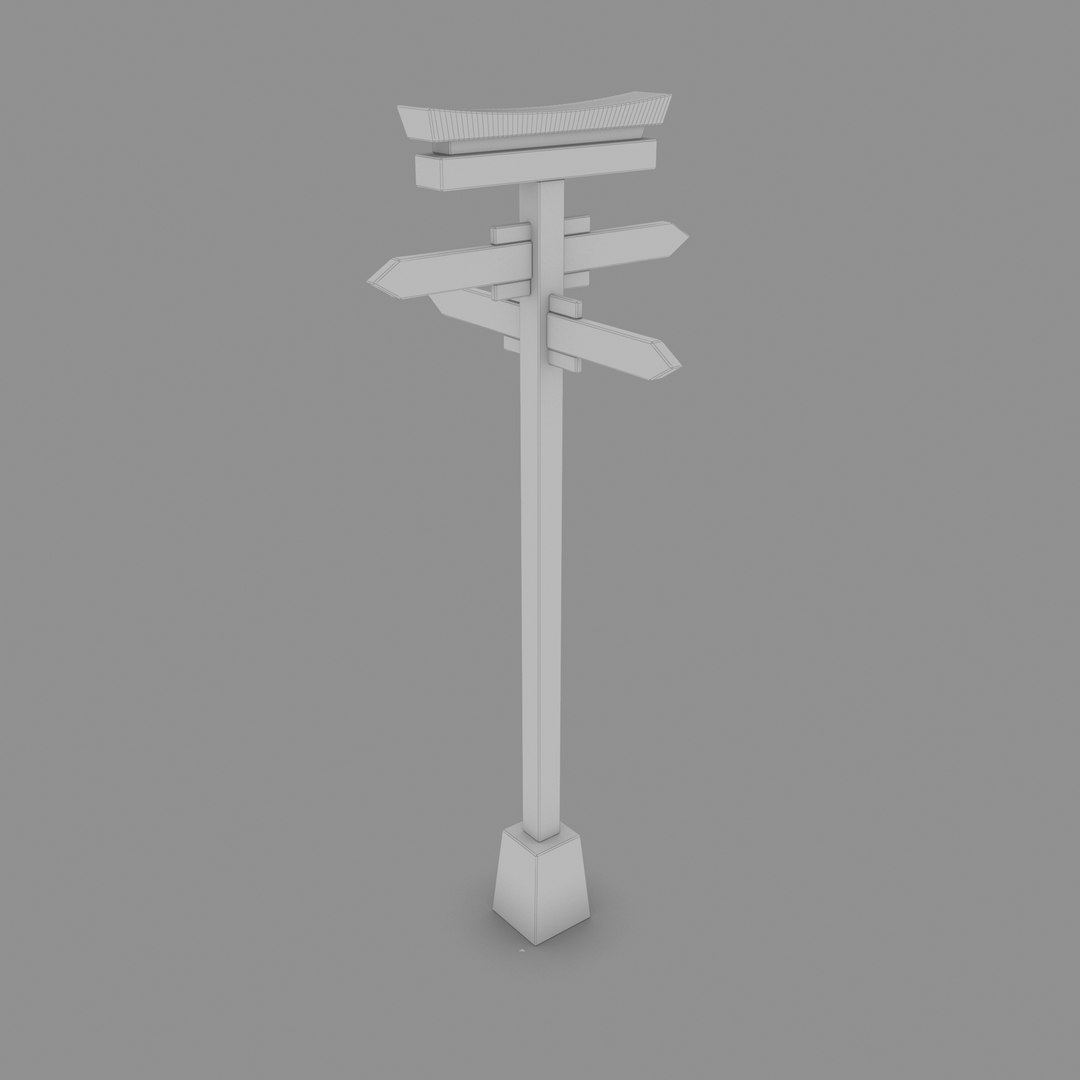 3D Traditional Japanese Direction Sign - TurboSquid 1778566