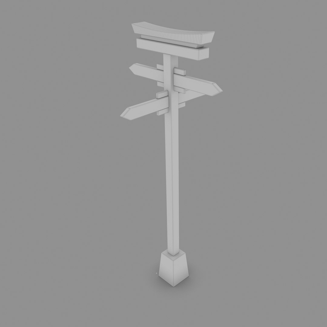3D Traditional Japanese Direction Sign - TurboSquid 1778566