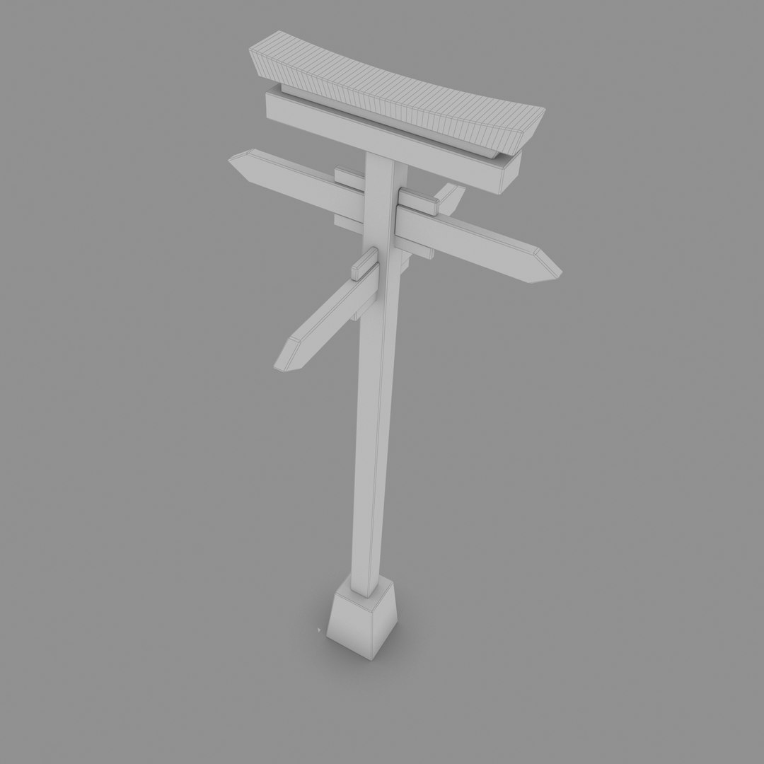 3D Traditional Japanese Direction Sign - TurboSquid 1778566