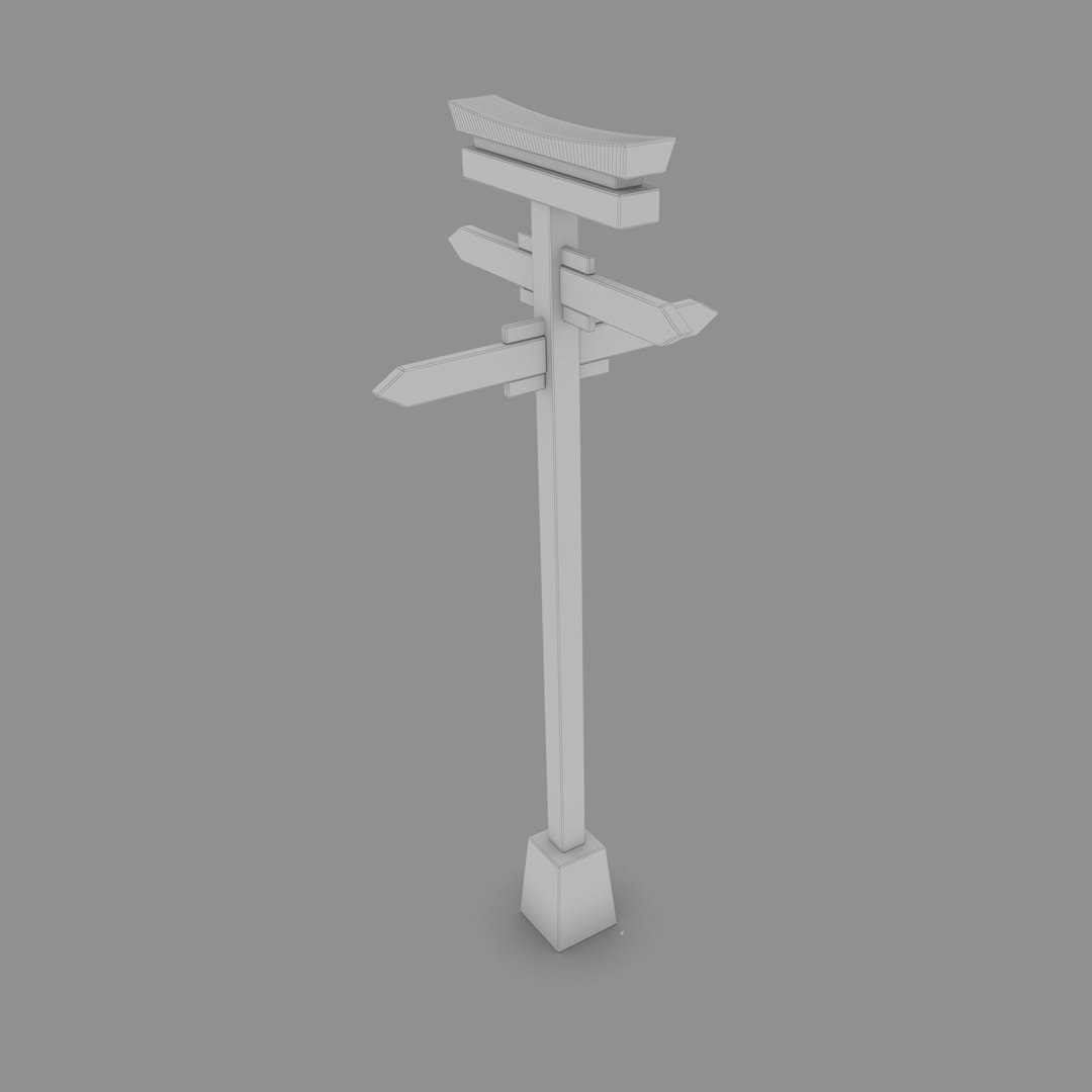 3D Traditional Japanese Direction Sign - TurboSquid 1778566